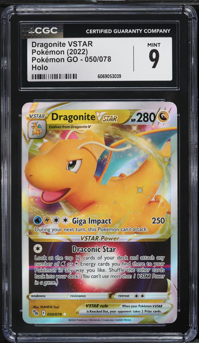 2022 Pokemon Sword & Shield Pokemon GO Dragonite VSTAR #50 CGC 9 MINT ...