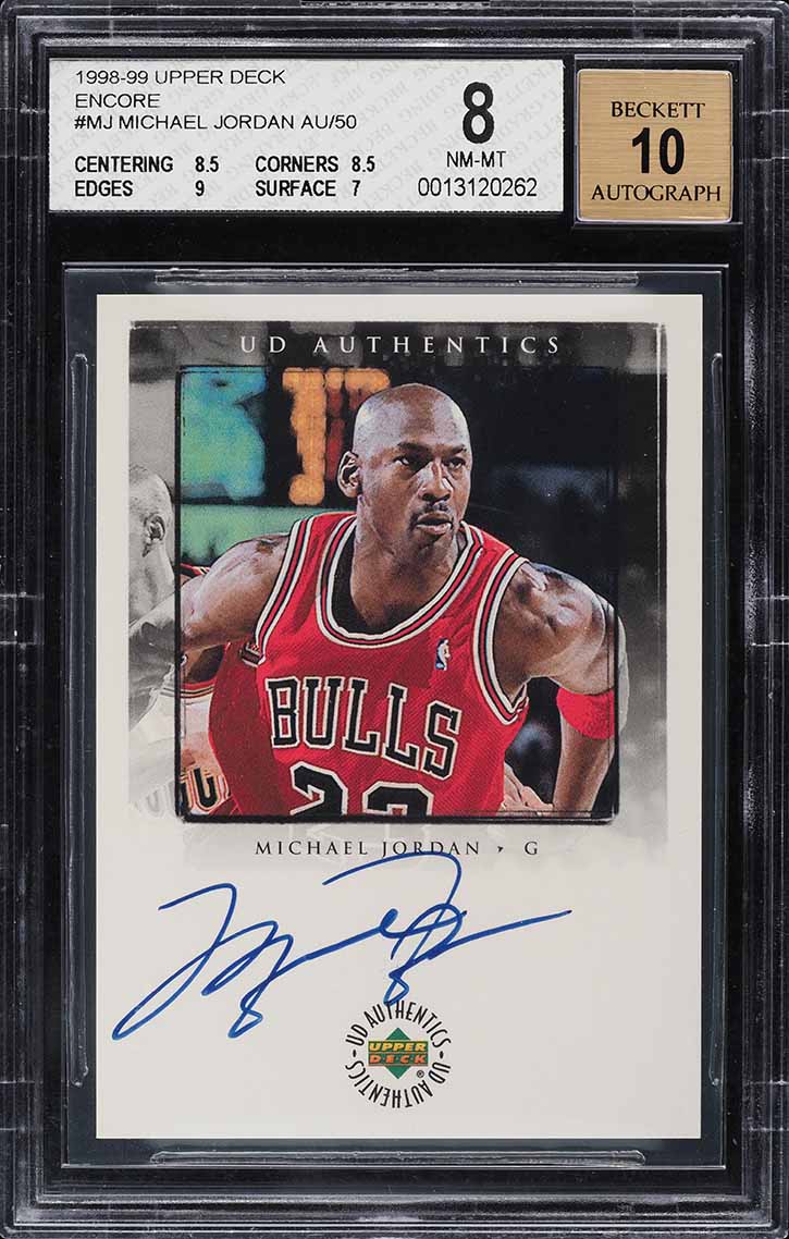 1998 Upper Deck Encore Authentics Michael Jordan AUTO /50 #MJ BGS 8 NM ...
