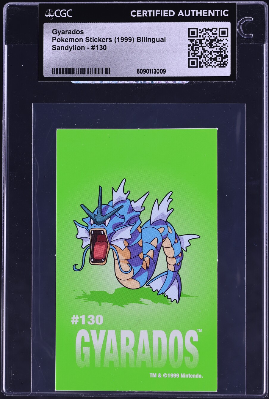 1999 Pokemon Stickers Sandylion Gyarados #130 CGC AUTH on Fanatics Collect