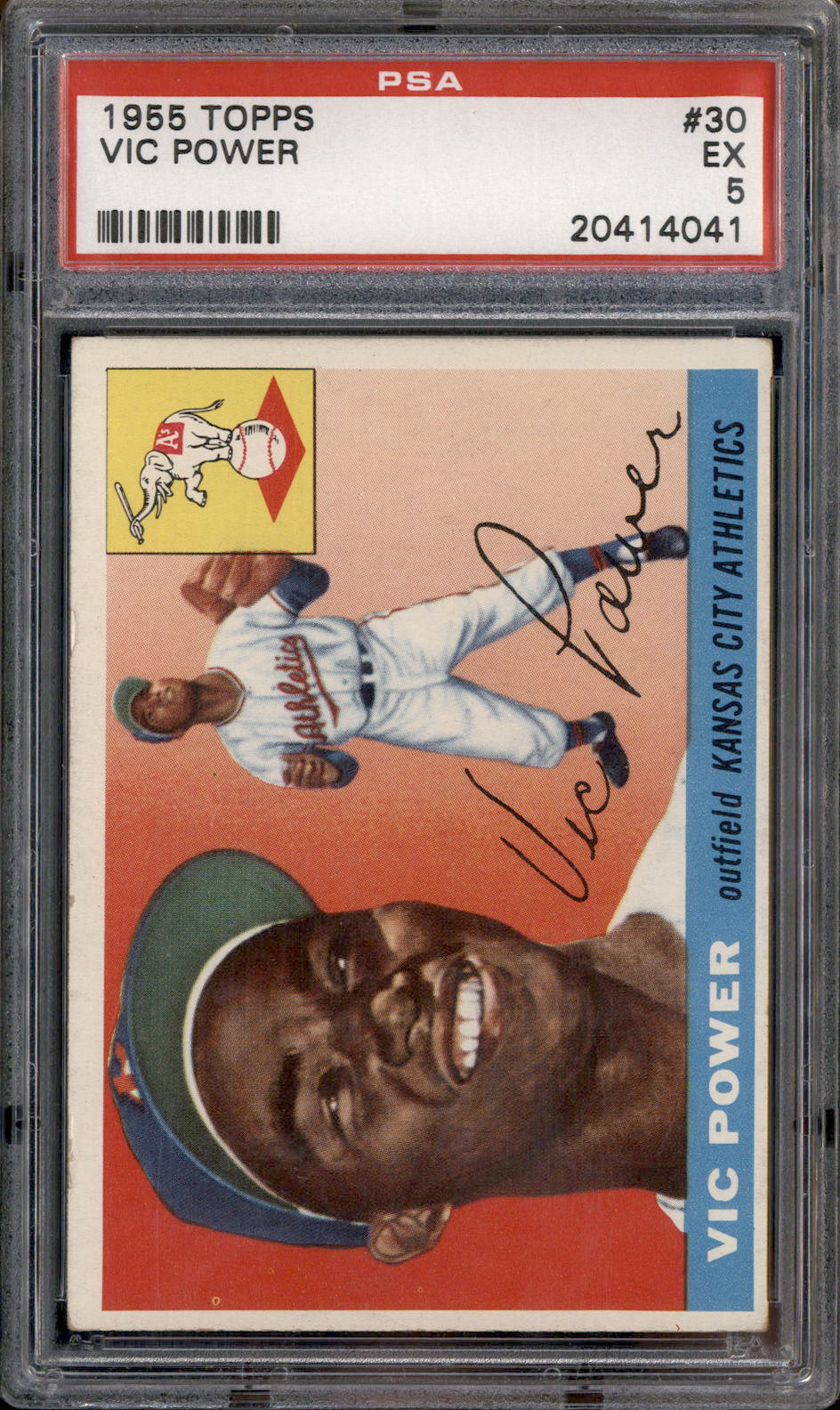 1955 Topps #30 Vic Power PSA 5 on Fanatics Collect