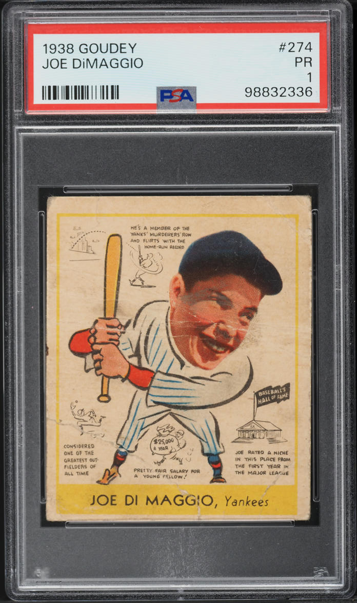 1938 Goudey Joe DiMaggio ROOKIE #274 PSA 1 PR on Fanatics Collect