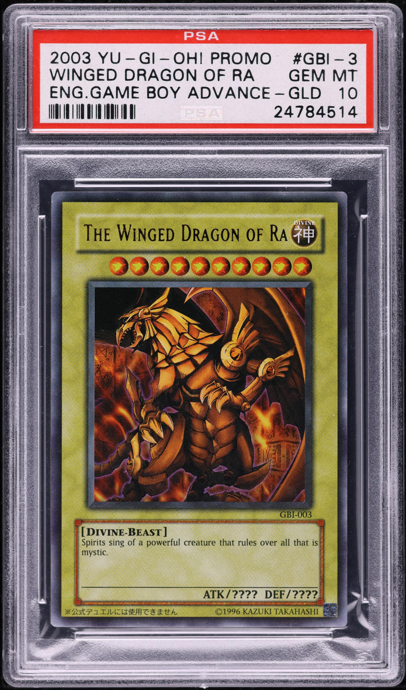2003 Yu-Gi-Oh! Game Boy Advance Gold Winged Dragon Of Ra #GBI-003 PSA ...