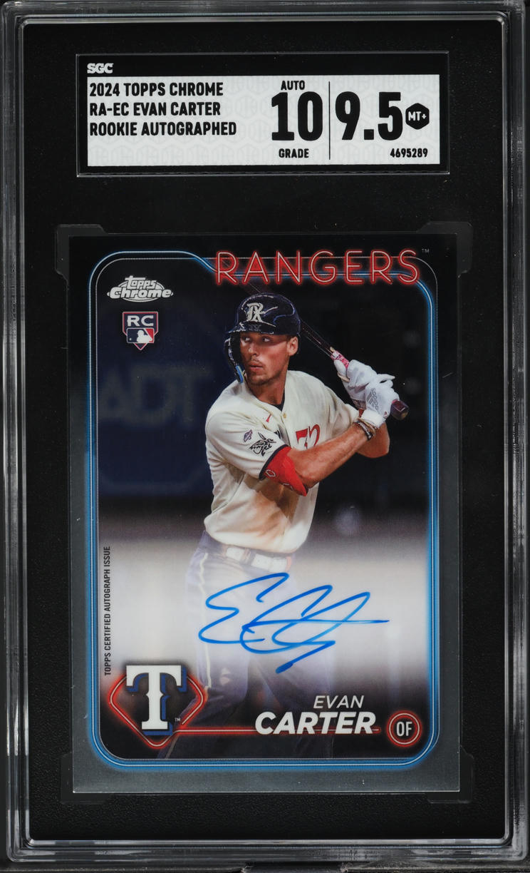 2024 Topps Chrome Evan Carter ROOKIE AUTO #RA-EC SGC 9.5 MINT+ on ...