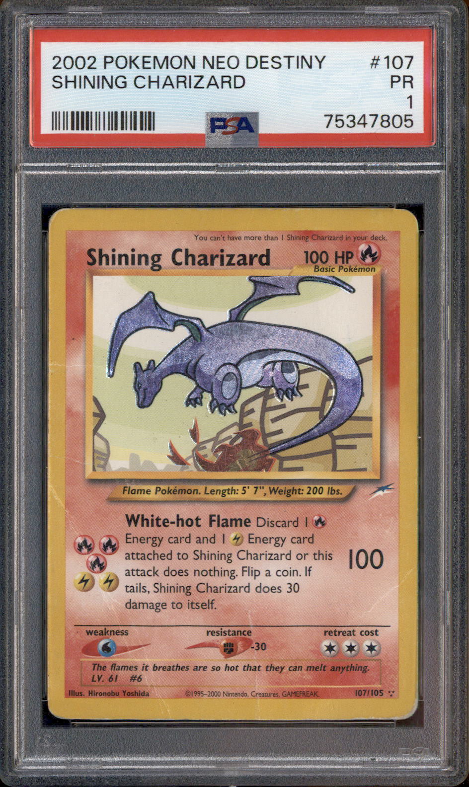 2002 Pokemon Neo Destiny #107 Shining Charizard PSA 1 on Fanatics Collect