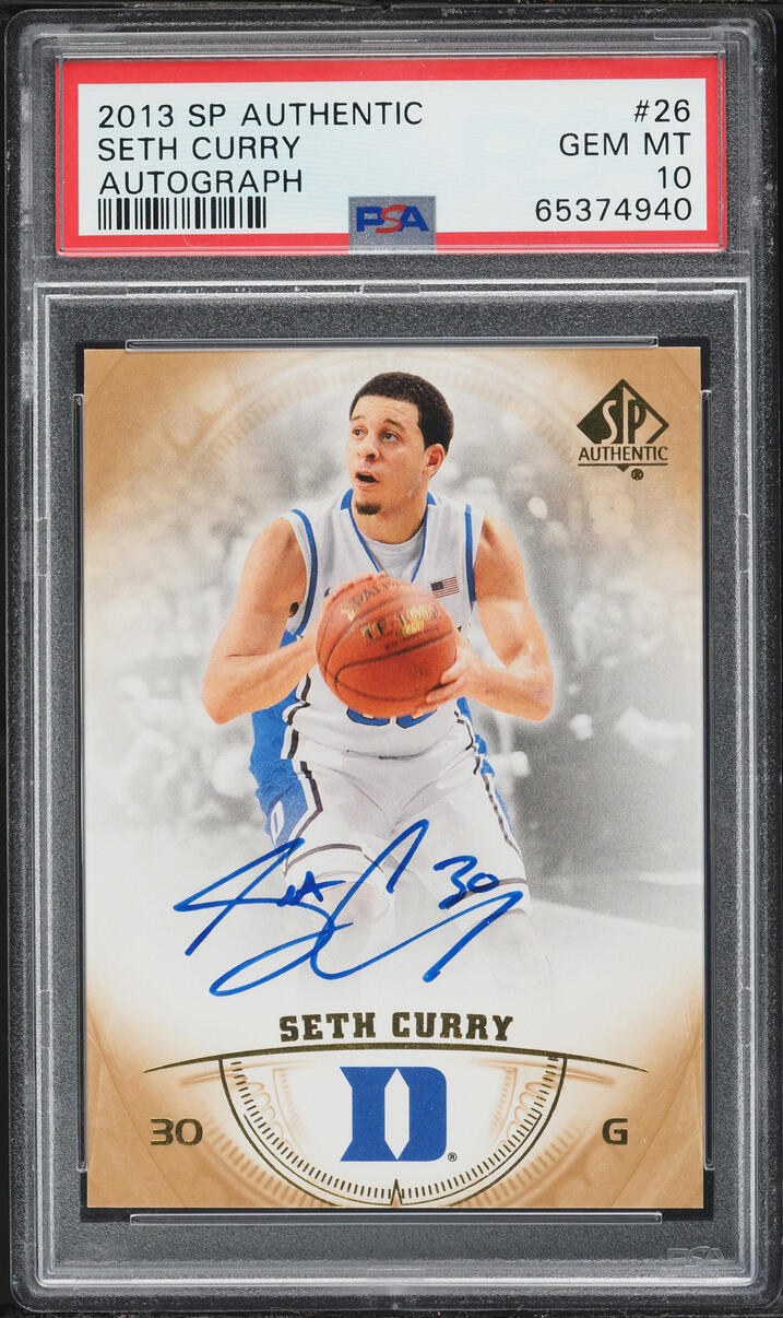 2013 SP Authentic Seth Curry ROOKIE AUTO #26 PSA 10 GEM MINT on ...