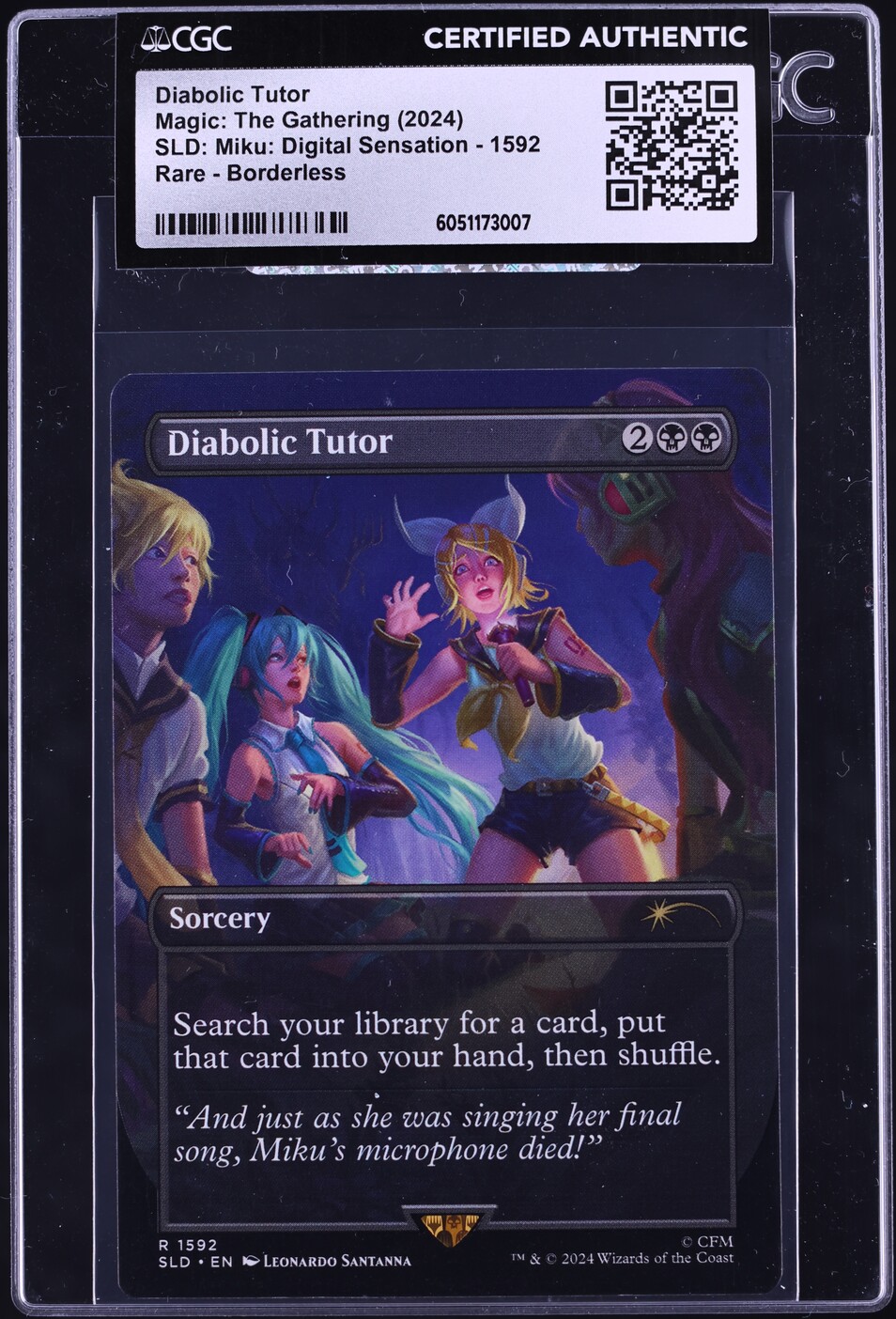 2024 Magic The Gathering MTG SLD Miku Digital Sensation Diabolic Tutor CGC AUTH on Fanatics Collect