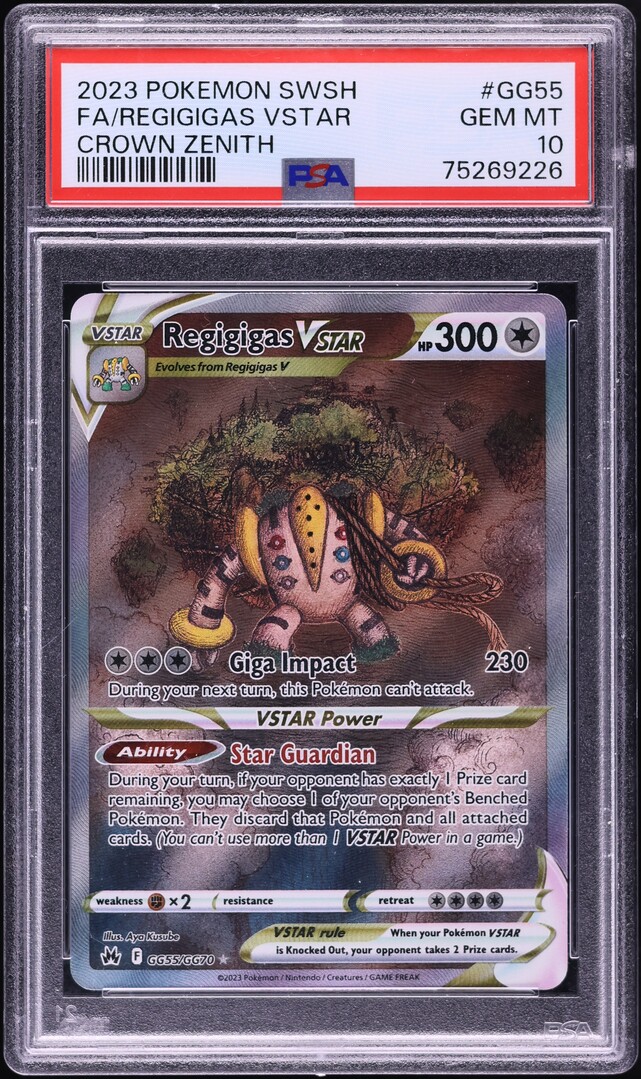 2023 Pokemon Sword & Shield Crown Zenith Alt Art Regigigas VSTAR #GG55 ...
