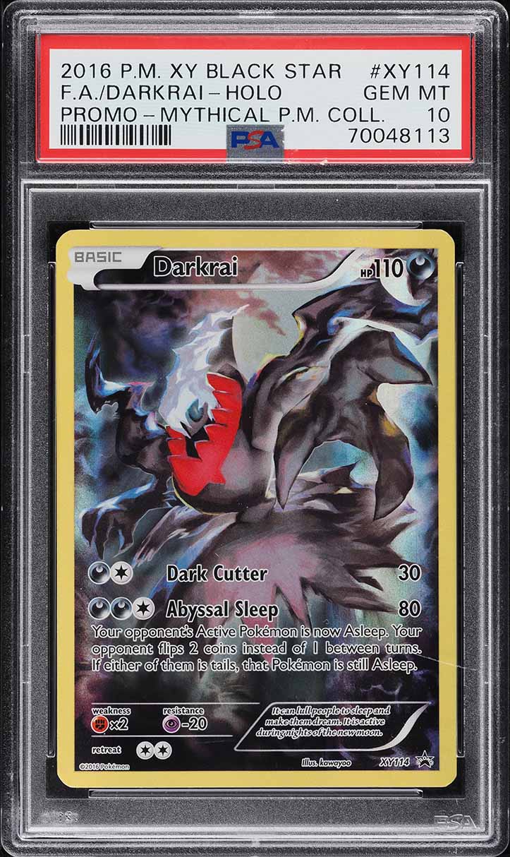 2016 Pokemon XY Black Star Promo Mythical Full Art Holo Darkrai #XY114 ...