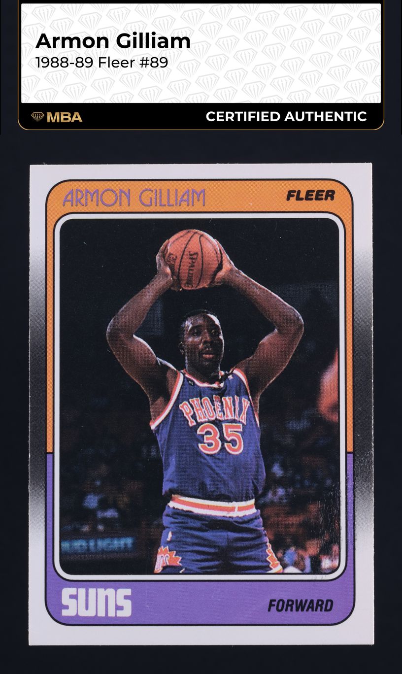 1988 Fleer Basketball Armon Gilliam ROOKIE #89 MBA AUTH on Fanatics Collect