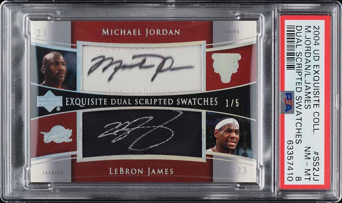2004 Exquisite Collection Michael Jordan LeBron James PATCH AUTO 1/5 ...