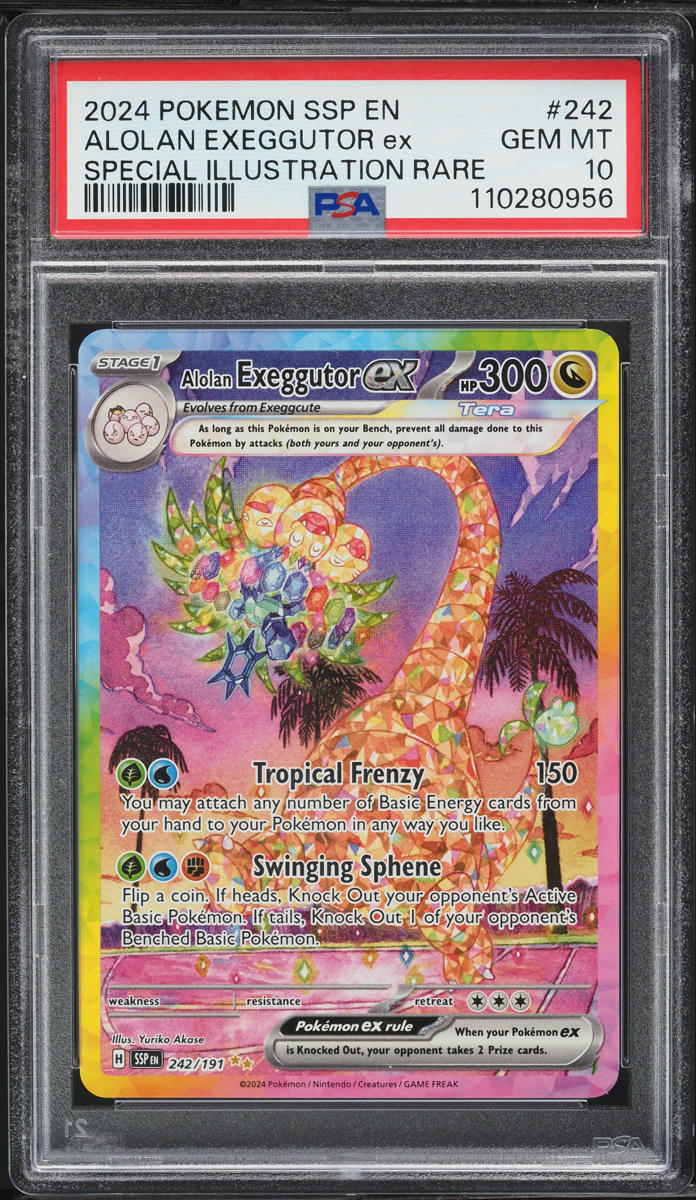 2024 Pokemon SV Surging Sparks SIR Alolan Exeggutor ex #242 PSA 10 GEM ...
