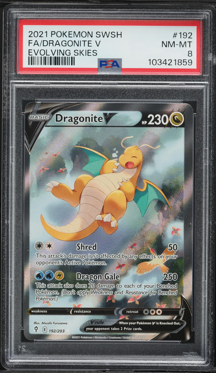 2021 Pokemon Sword & Shield Evolving Skies Alt Art Dragonite V #192 PSA ...