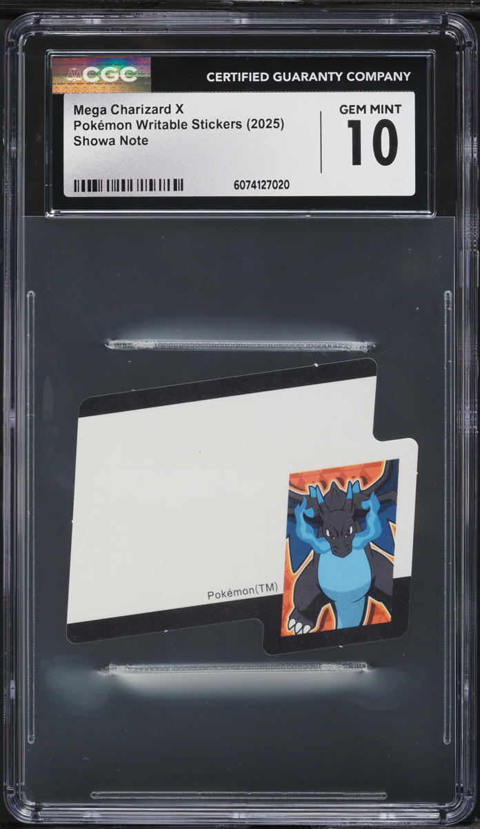 2025 Pokemon Showa Note Writable Stickers Mega Charizard X CGC 10 GEM ...