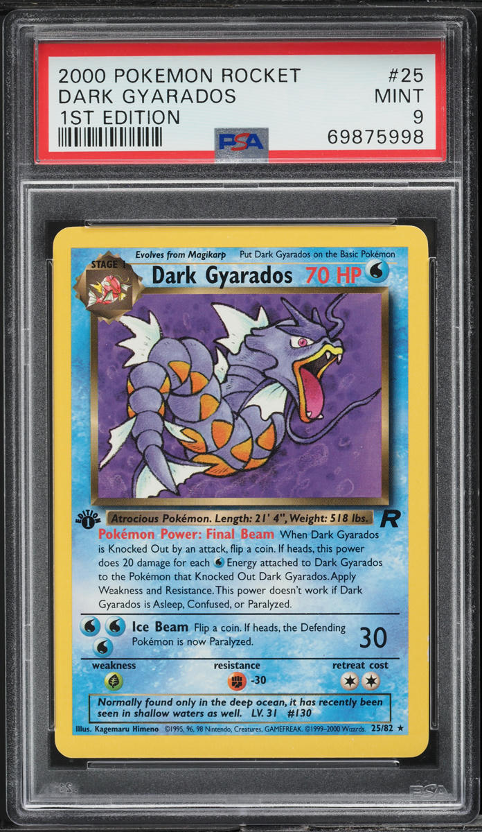 2000 Pokemon Team Rocket 1st Edition Dark Gyarados #25 PSA 9 MINT on Fanatics Collect