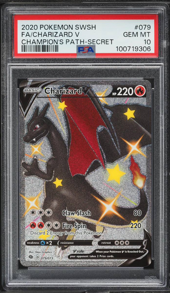 2020 Pokemon SWSH Champion's Path Full Art Shiny Charizard V #79 PSA 10 ...