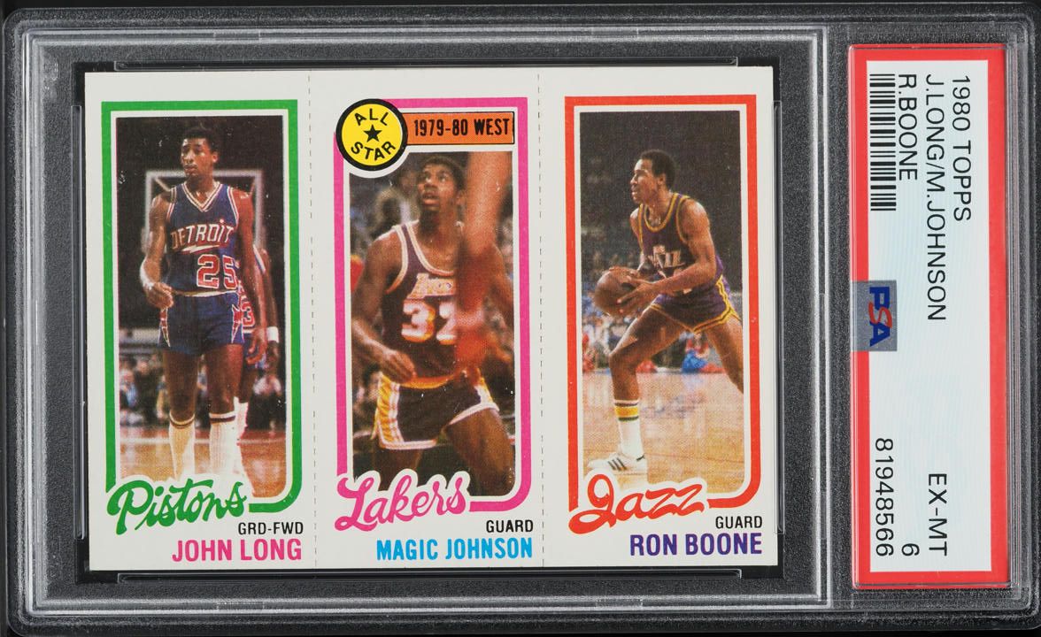 1980 Topps Basketball Magic Johnson John Long Ron Boone ROOKIE PSA 6 ...