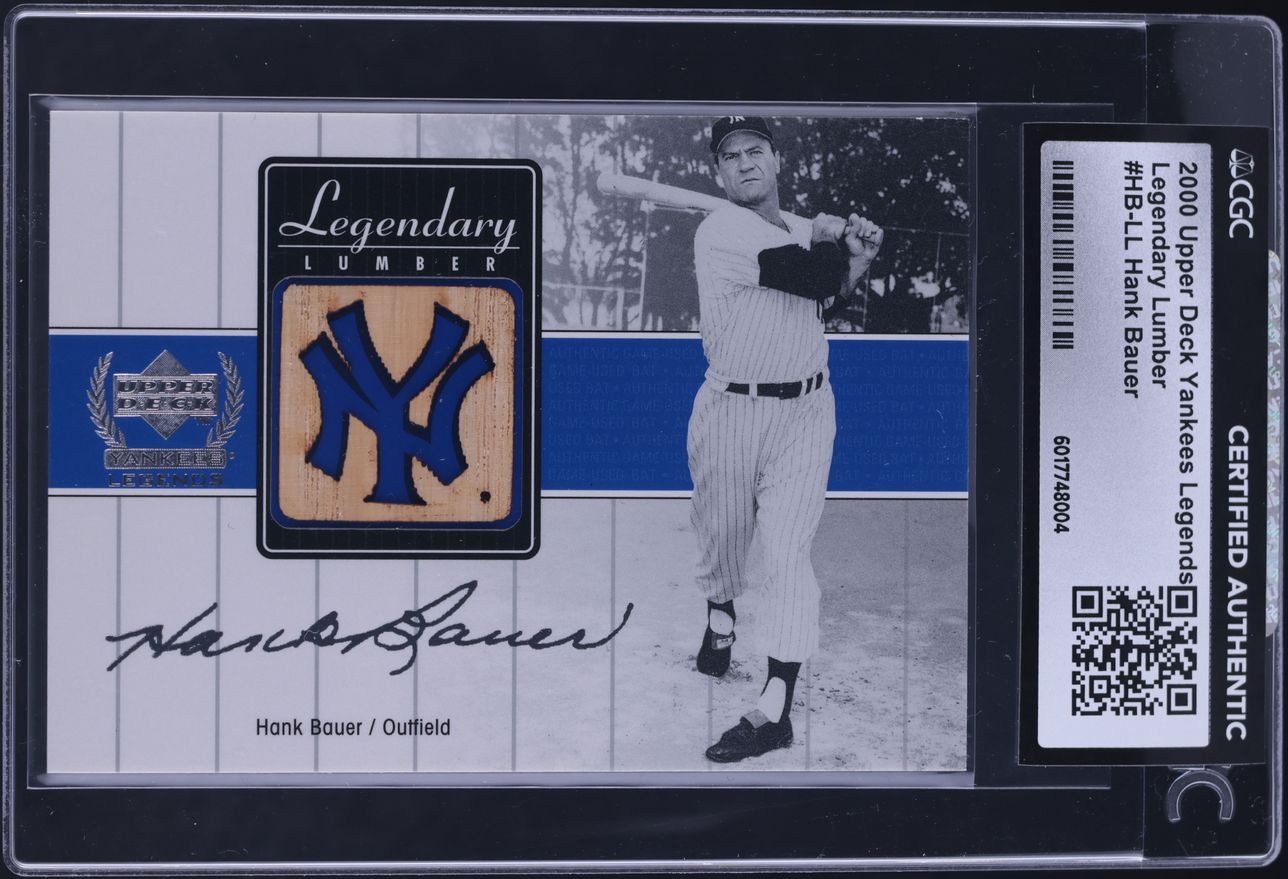 2000 Upper Deck Yankees Legends Legendary Lumber Hank Bauer PATCH CGC ...