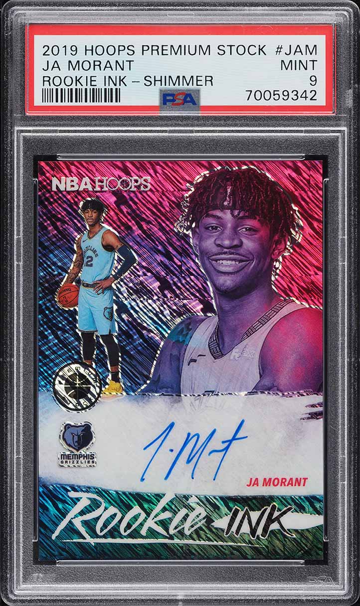 2019 Hoops Premium Stock Ink Shimmer Ja Morant ROOKIE AUTO #JAM PSA 9 ...