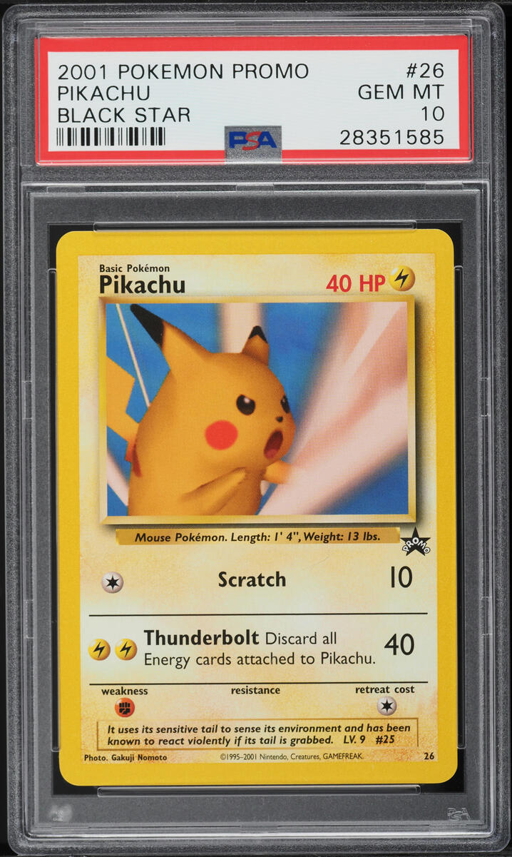2001 Pokemon League Black Star Promo Pikachu #26 PSA 10 GEM MINT on ...