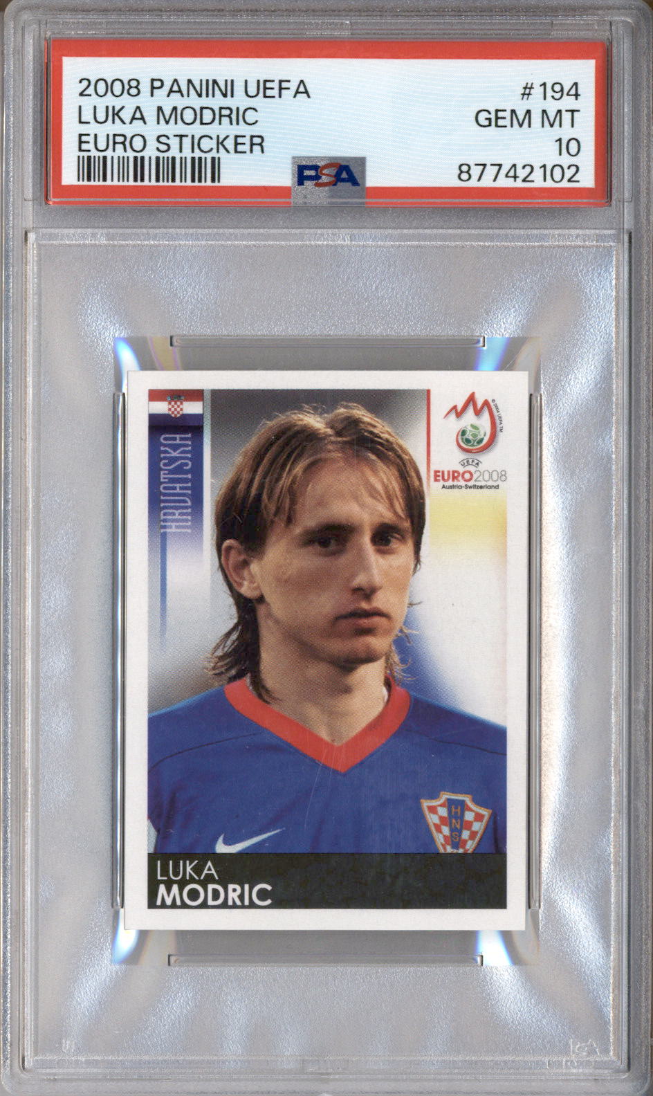 2008 Panini UEFA Euro Sticker #194 Luka Modric PSA 10 on Fanatics Collect
