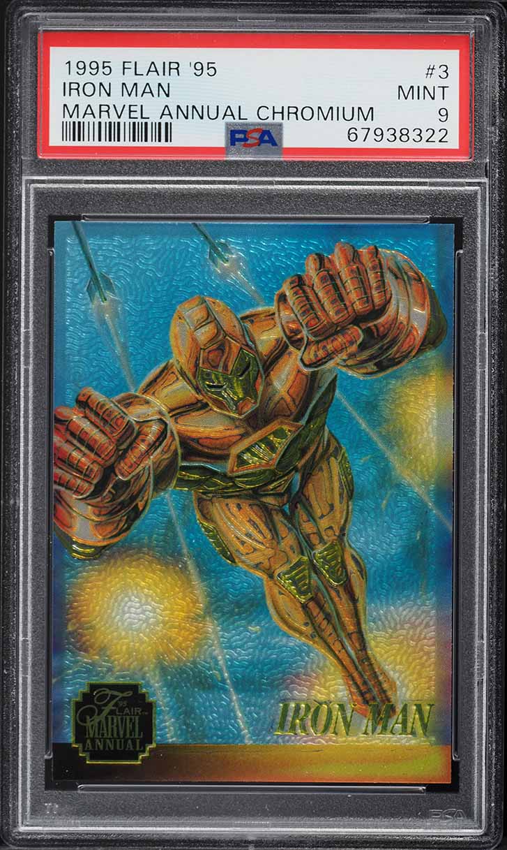 1995 Flair '95 Marvel Annual Chromium Iron Man #3 PSA 9 MINT on ...
