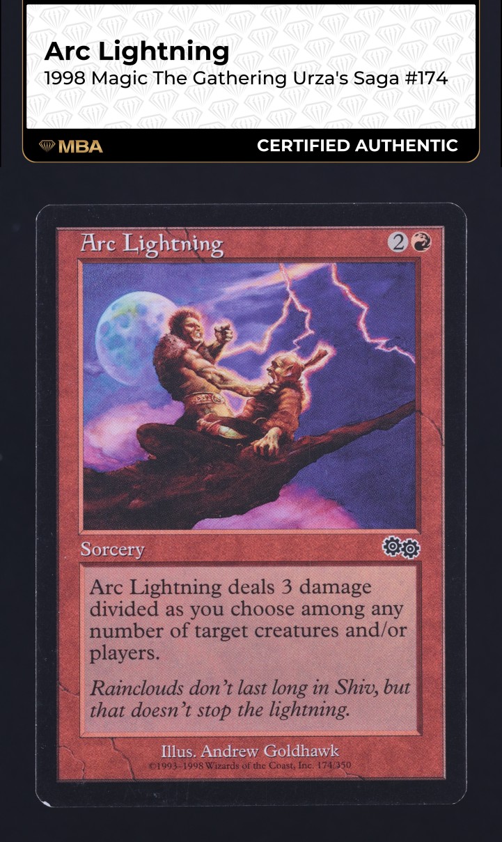 1998 Magic The Gathering MTG Urza's Saga Arc Lightning #174 MBA AUTH on Fanatics Collect