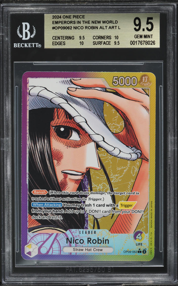 2024 One Piece Emperors In The New World Alt Art Nico Robin #OP09-062 BGS 9.5 on Fanatics Collect