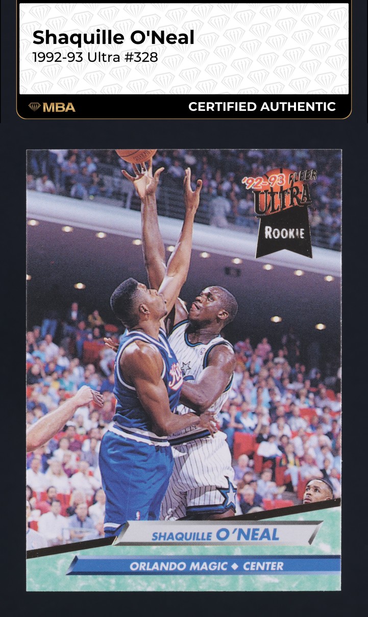 1992 Ultra Basketball Shaquille O'Neal ROOKIE #328 MBA AUTH on Fanatics ...