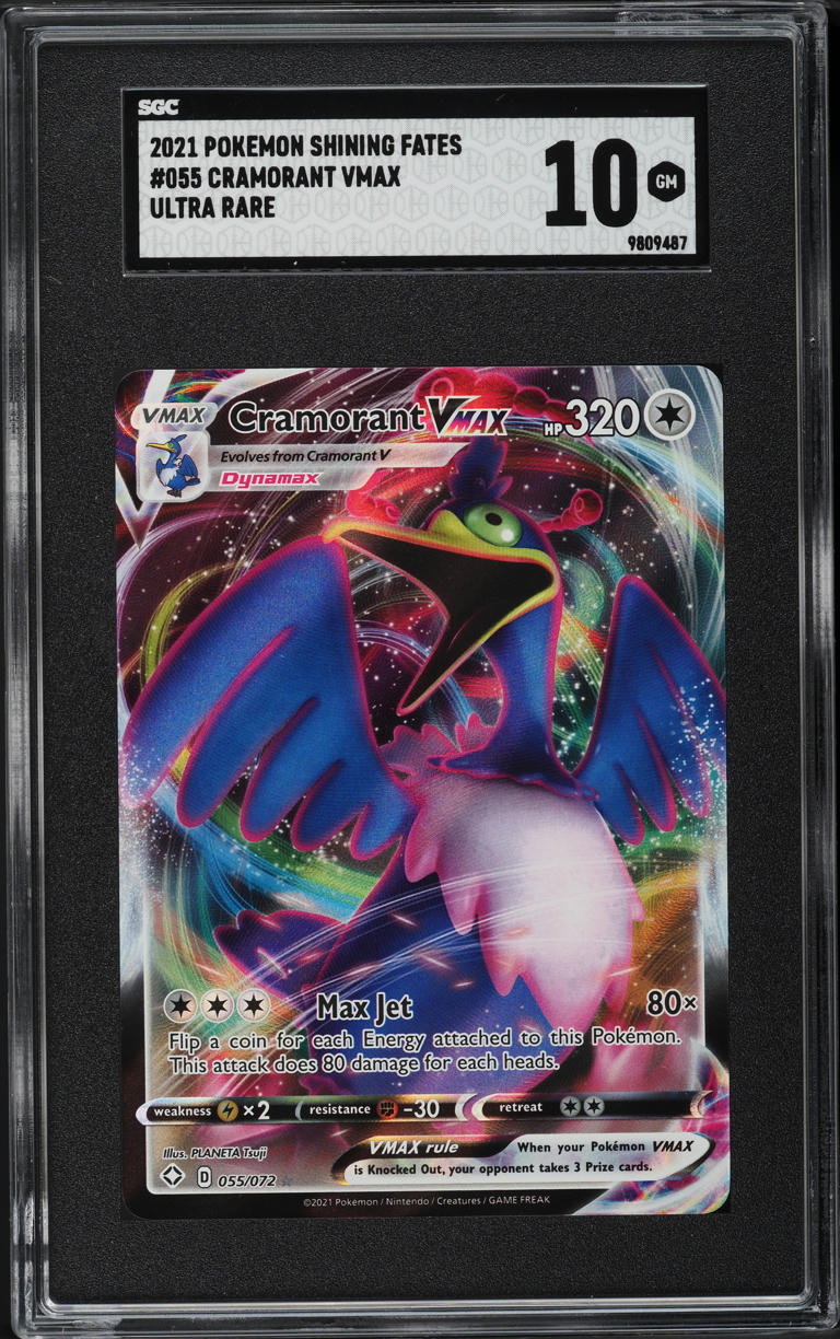 2021 Pokemon SWSH Shining Fates Ultra Rare Cramorant VMAX #55 SGC 10 ...