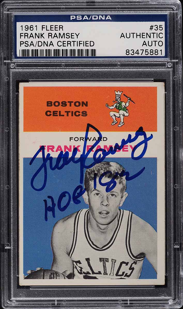 1961 Fleer Basketball Frank Ramsey AUTO #35 PSA AUTH on Fanatics Collect