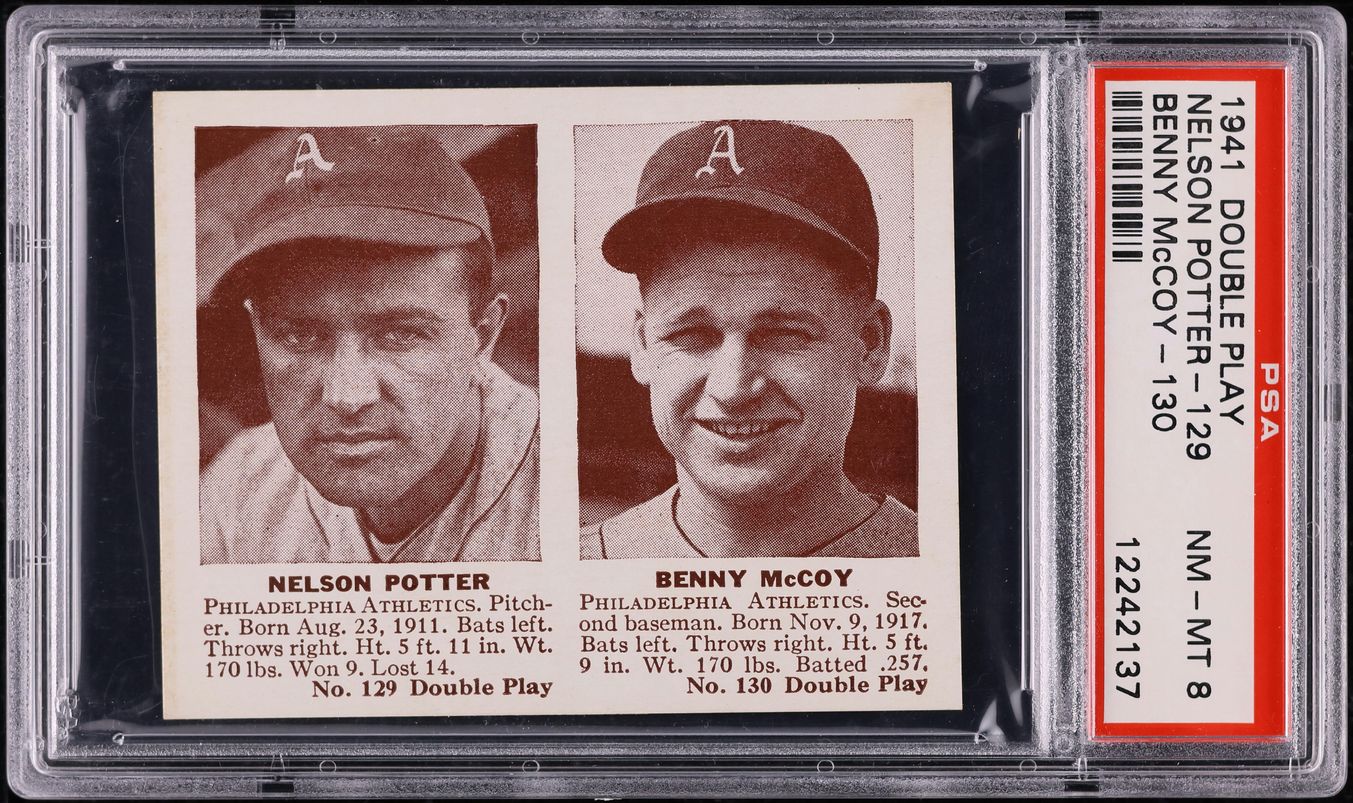 1941 Double Play Nelson Potter-129 Benny McCoy-130 PSA 8 NM-MT on ...