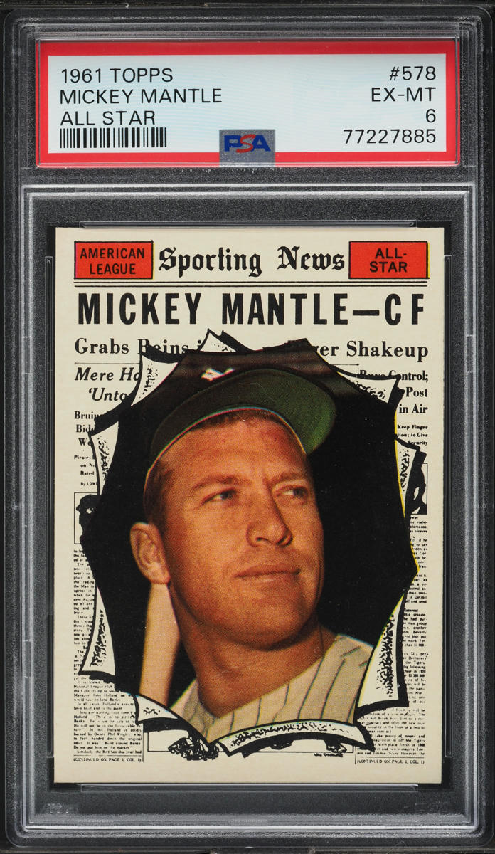 1961 Topps Mickey Mantle ALL-STAR #578 PSA 6 EXMT (PWCC-S) on Fanatics ...