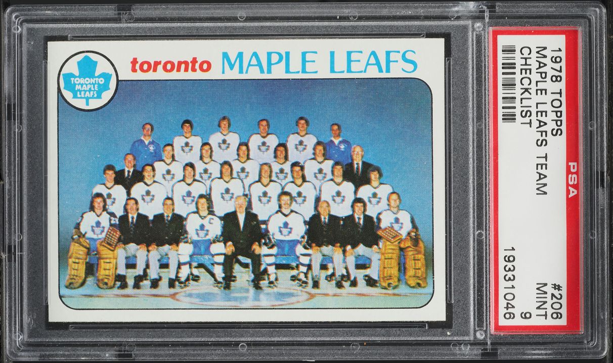 1978 Topps Hockey Maple Leafs Team CHECKLIST #206 PSA 9 MINT on ...