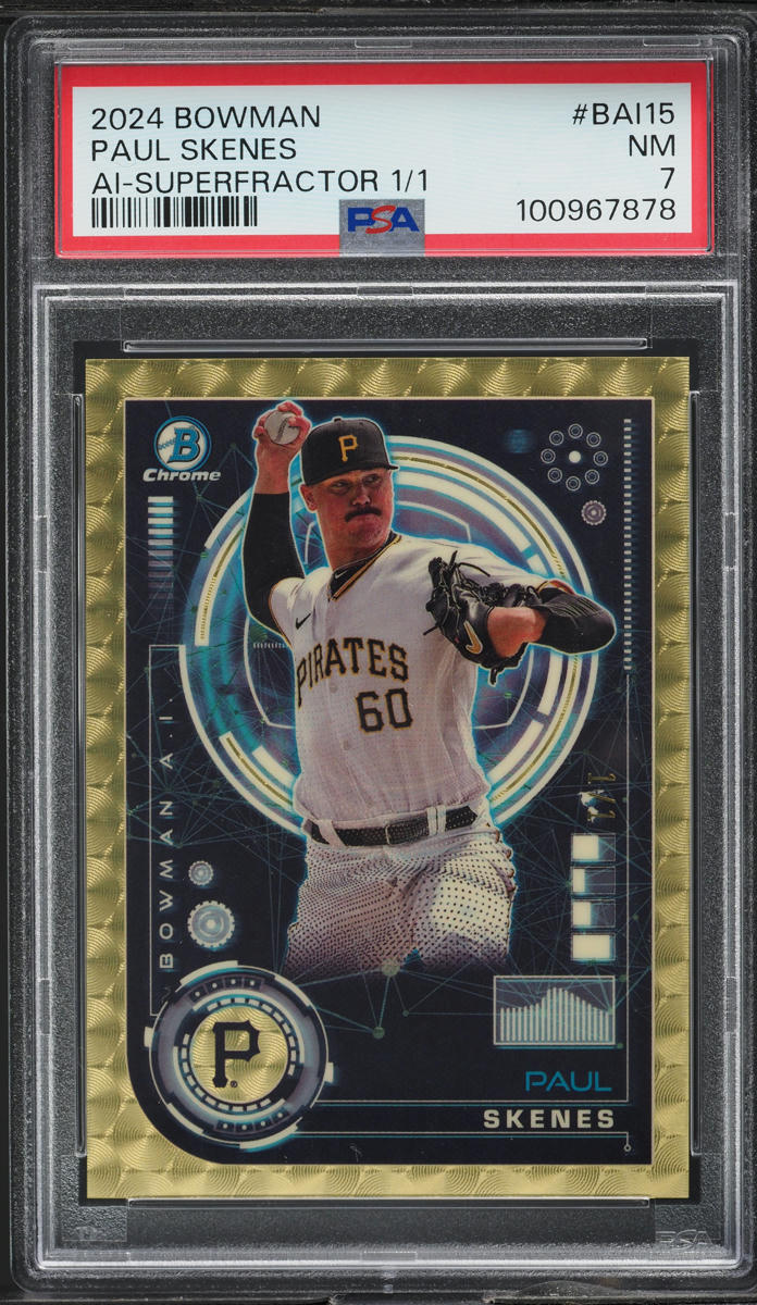 2024 Bowman Chrome AI Superfractor Paul Skenes ROOKIE 1/1 #BAI-15 PSA 7 ...