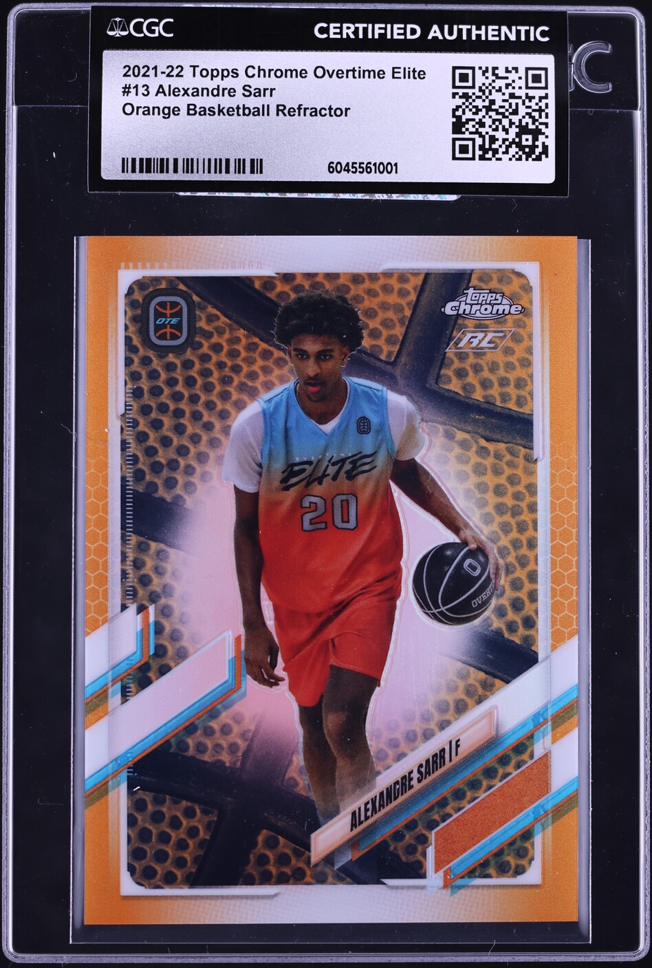 2021 Topps Chrome OTE Orange Basketball Refractor Alexandre Sarr RC /25 ...