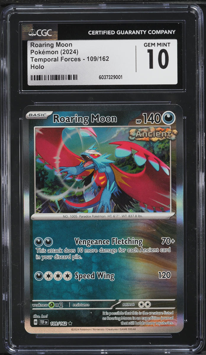 2024 Pokemon SV Temporal Forces Holo Roaring Moon #109 CGC 10 GEM MINT ...
