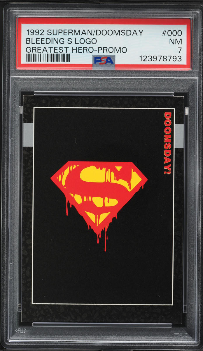 1992 Superman Doomsday Greatest Hero Promo Bleeding S Logo #000 PSA 7 ...