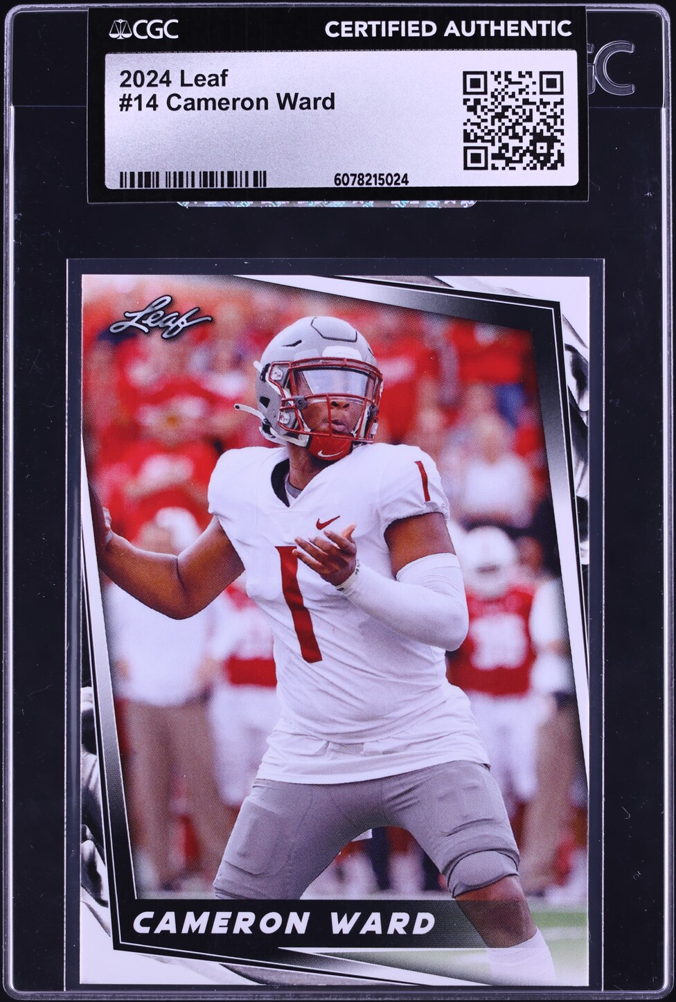 2024 Leaf Football Cameron Ward ROOKIE #14 CGC AUTH on Fanatics Collect