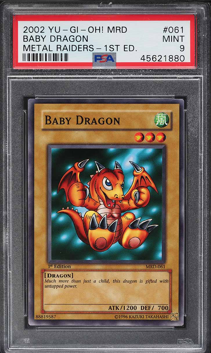 2002 Yu-Gi-Oh! Metal Raiders 1st Edition Baby Dragon #MRD-061 PSA 9 MINT on Fanatics Collect