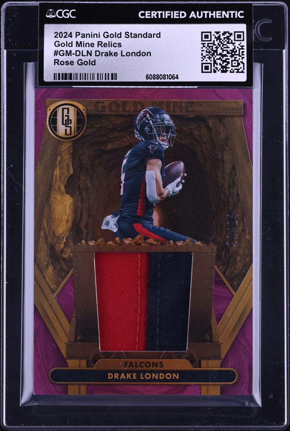 2024 Panini Gold Standard Gold Mine Relics Rose Gold Drake London PATCH ...