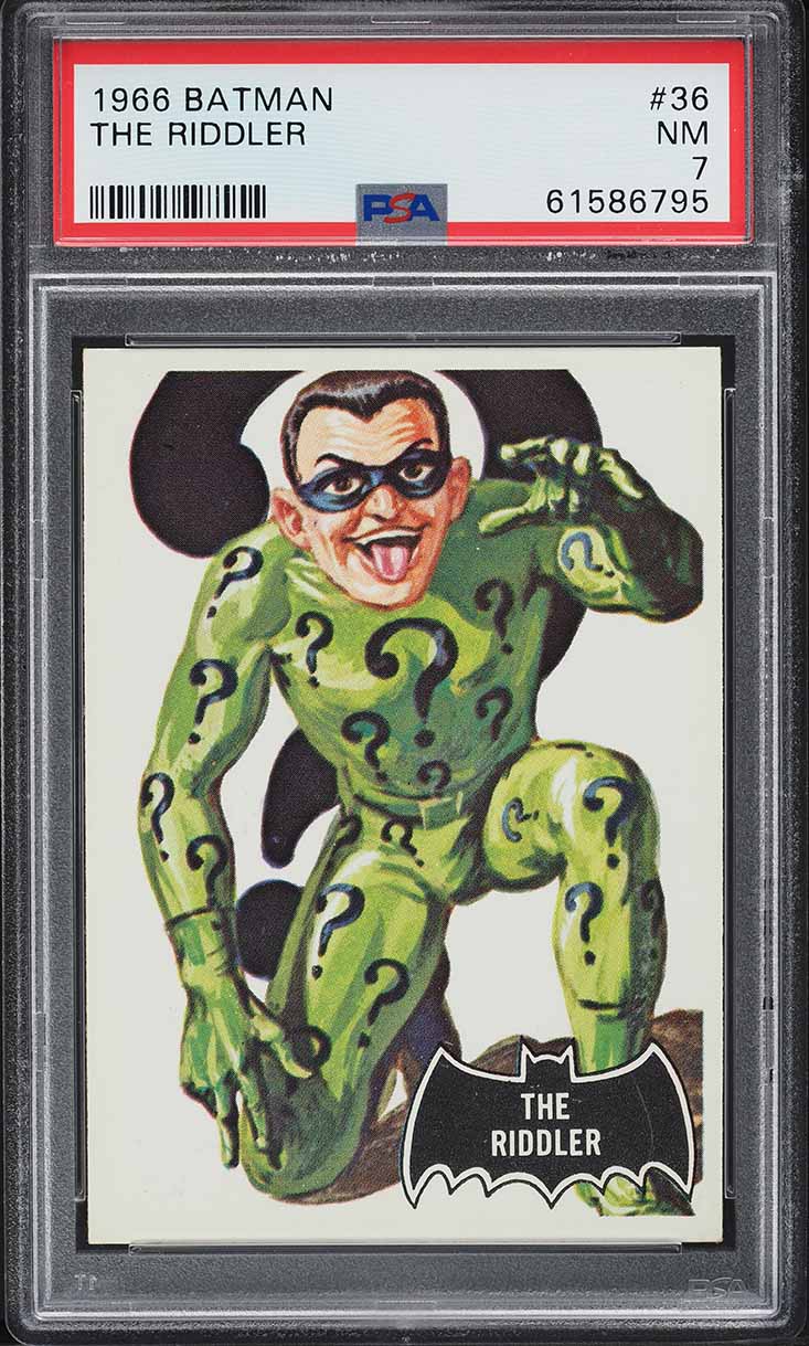 1966 Topps Batman Black Bat The Riddler #36 PSA 7 NRMT on Fanatics Collect