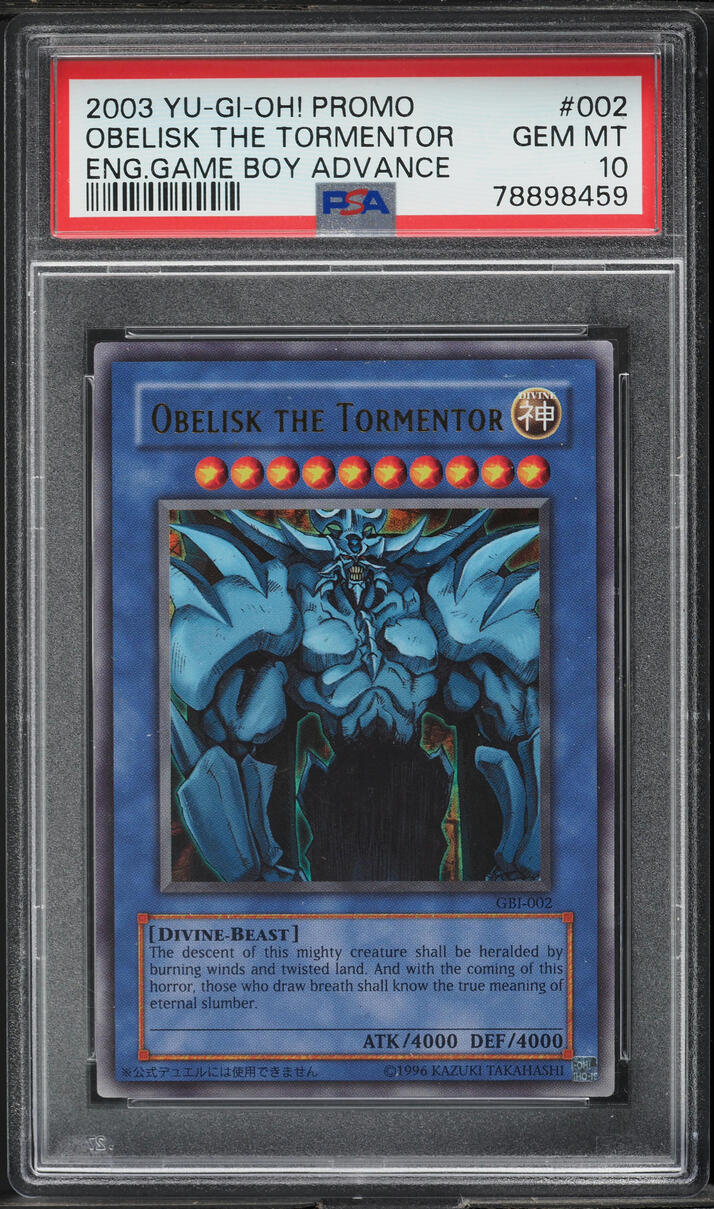 2003 Yu-Gi-Oh! Game Boy Advance UR Obelisk The Tormentor #GBI-002 PSA 10 GEM on Fanatics Collect