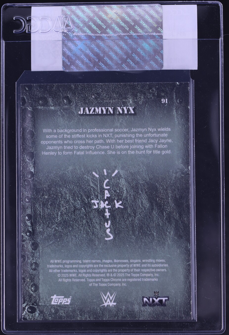 2025 Topps Chrome WWE Cactus Jack Jazmyn Nyx #91 CGC AUTH on Fanatics ...