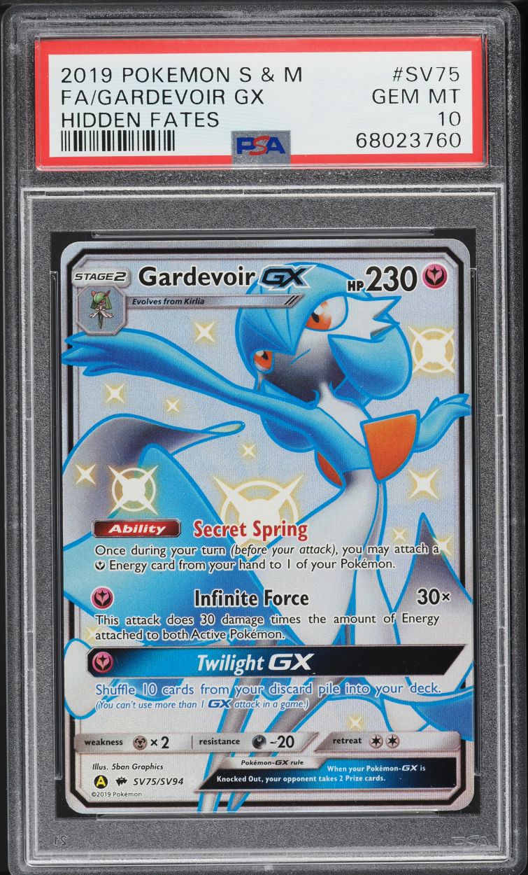 2019 Pokemon Sun & Moon Hidden Fates Shiny Gardevoir GX #SV75 PSA 10 ...