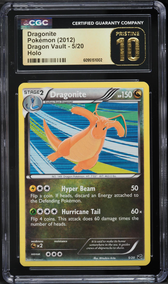 2012 Pokemon Black & White Dragon Vault Holo Dragonite #5 CGC 10 ...