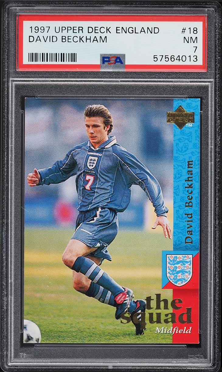 1997 Upper Deck England David Beckham ROOKIE #18 PSA 7 NRMT on Fanatics ...