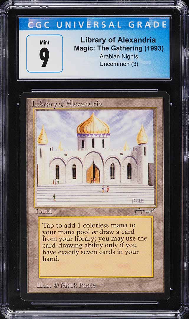 1993 Magic The Gathering MTG Arabian Nights Library of Alexandria CGC 9 ...