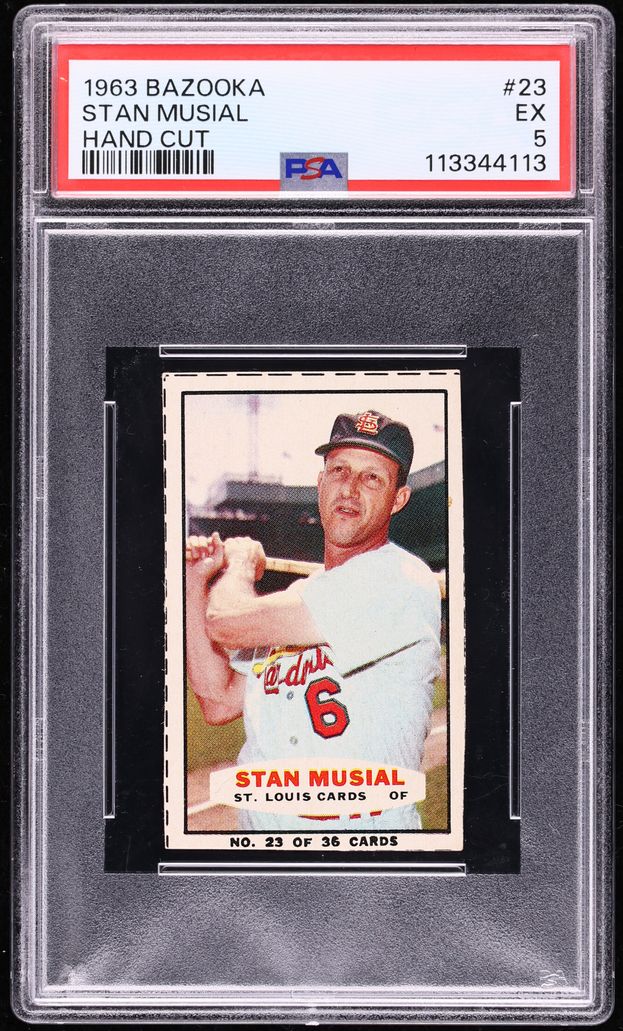 1963 Bazooka Stan Musial HAND CUT #23 PSA 5 EX on Fanatics Collect