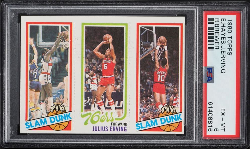 1980 Topps Basketball Julius Erving Elvin Hayes Ron Brewer PSA 6 EXMT ...