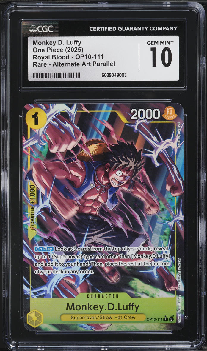 2025 One Piece Royal Blood Alt Art Parallel Monkey D. Luffy #OP10-111 ...